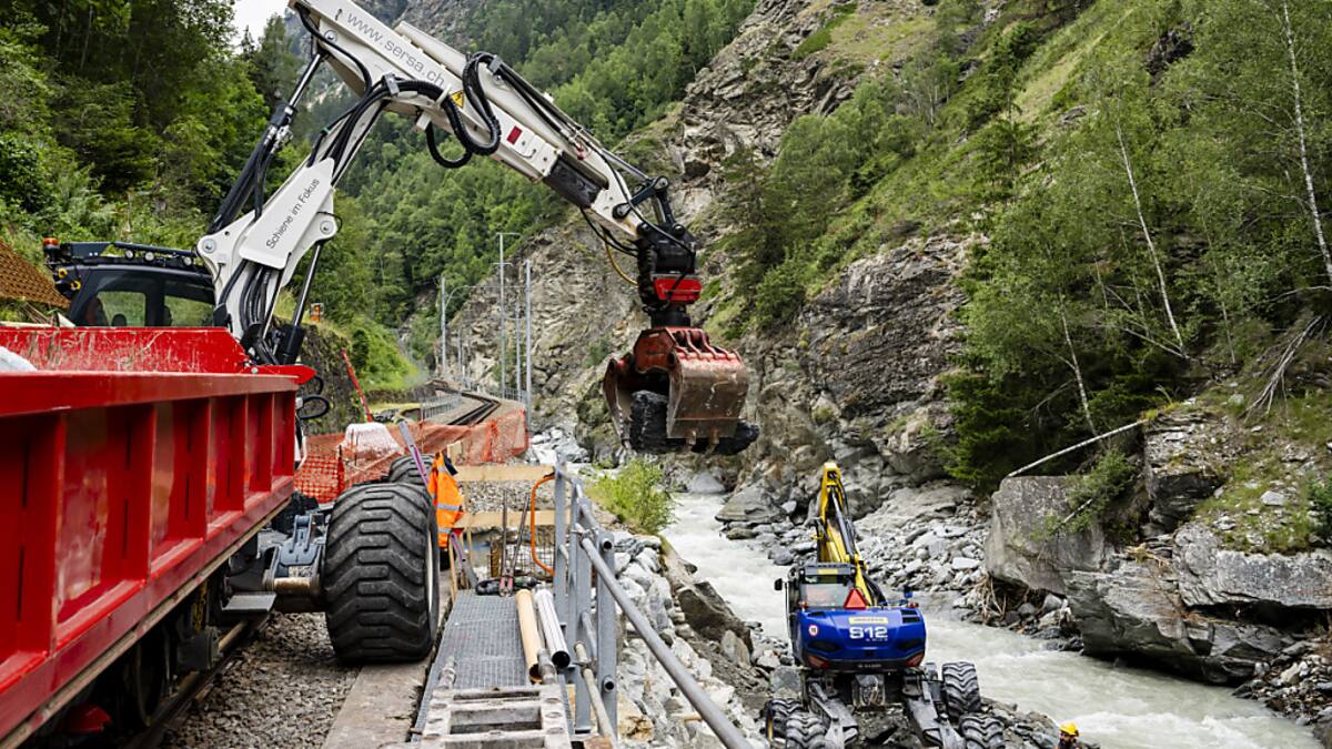 Bahnlinie Visp-Zermatt erst Ende August wieder durchgehend offen ...